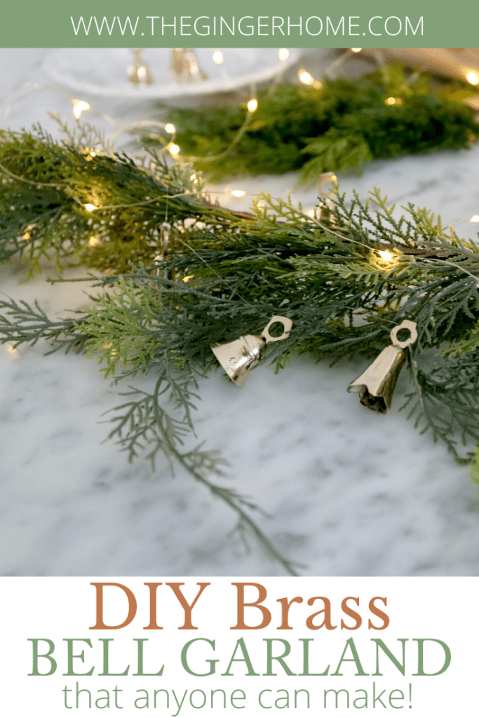 5 Minute DIY Brass Bell Garland - The Ginger Home